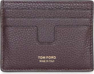 Tom Ford Homme, Accessoires, Rouge, Taille: ONE Size Élégant Porte-cartes en Cuir