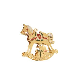 Krebs Glas Lauscha Weihnachtsdekoration/Christbaumschmuck - Weihnachtsaufh&auml;nger aus Metall - Motiv: Kirche - Gr&ouml;&szlig;e: ca. 5,5 cm