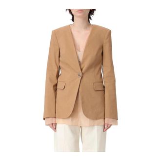 Pinko Tailored VNeck Leinenblazer - - Jackets - Damen - Braun - L