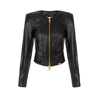 Elisabetta Franchi Damen, Jacken, Schwarzk, XSGr&ouml;&szlig;e