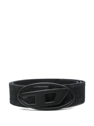 Diesel ceinture Oval D en cuir - Noir