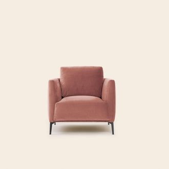 Madura Fauteuil Odelle Velours p&ecirc;che ros&eacute; - ROSE
