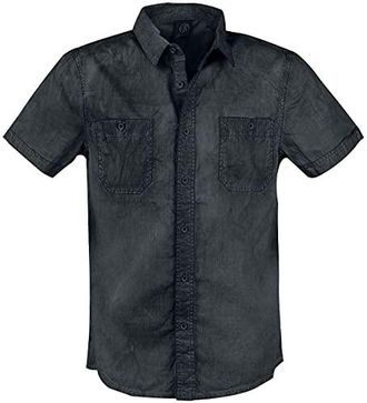 Brandit Roadstar Homme Chemise Manches Courtes Noir M 100% Coton Regular/Coupe Standard