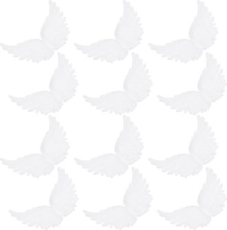 Lurrose GLSTOY 12 St&uuml;ck Wei&szlig;e Engelsfl&uuml;gel aus Kunststoff Selbstgemacht Weihnachtsbaum und Kranz Ornamente zum Basteln Langlebiges Zubeh&ouml;r f&uuml;r Weihnachtsdeko 