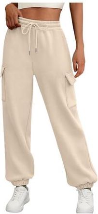 Generic Jogging Femme Pantalon Coton Survetement D&eacute;contract&eacute;s De Plage L&eacute;ger &Eacute;t&eacute; Casual Pants Grande Taille Taille Haute avec Poches Casual Toile Pants Travai