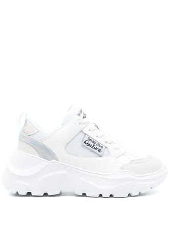 Versace Jeans Couture Sneakers mit Logo-Patch - Wei&szlig;