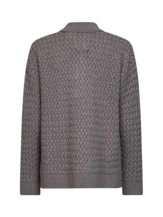 Bottega Veneta Mens Polo Shirt Riverbed Melange Wool Mud Virgin T-shirts And Polos