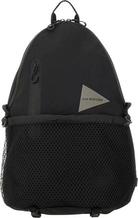 And Wander Homme, Sacs, Noir, Taille: ONE Size Sac &agrave; dos en m&eacute;lange de coton avec poche en maille