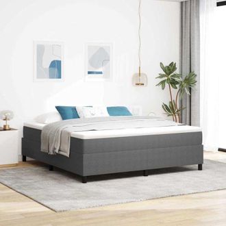 vidaXL Boxspringbett Hellgrau 180 x 200 cm Cordstoff Vidaxl
