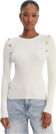 Guess Femme, Pulls, Blanc, Taille: 40 FR Pull ML boutons