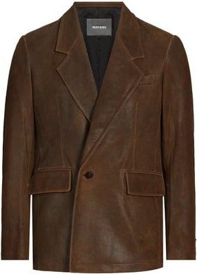 Sean Suen Blazer en cuir dagneau