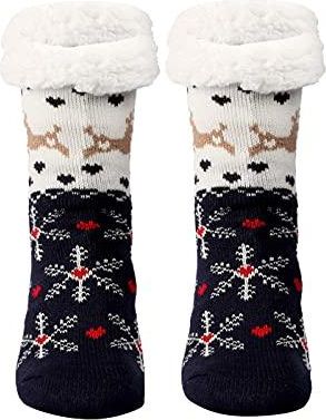 Generic Chaussettes de No&euml;l chaudes et &eacute;paisses pour femme - Chaussettes mi-mollet avec &eacute;lastique confortable - Respirantes et confortables - Pour lhiver, lau