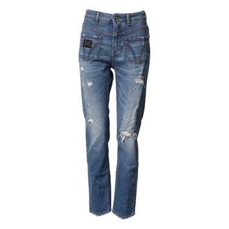 Dolce & Gabbana Femme, Jeans, Bleu, Taille: 36 FR Jeans en coton denim d&eacute;lav&eacute; et us&eacute;