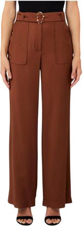 Liu Jo Femme, Pantalons, Brun, Taille: 42 FR Wide Pantalons