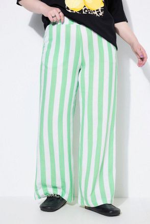 STUDIO UNTOLD Schlupfhose Musselin-Hose Wide Legs Streifen Elastikbund