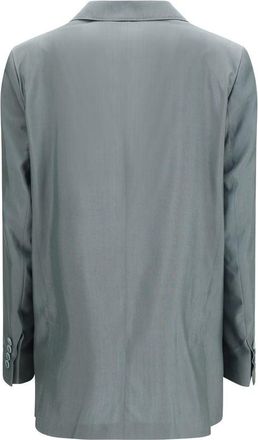Max Mara Double-Breasted Merino Wool Blazer - Gray