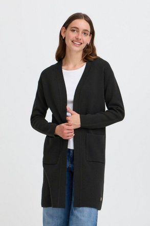 Oxmo Strickjacke OXFina Langer Feinstrick-Cardigan mit Taschen
