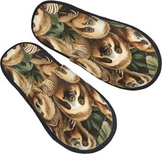 Generic Pantoufles Paresseux Mignon Chaud Pantoufles En Coton Cozy Chaussons DInt&eacute;rieur Pour Femmes Voyage Automne L