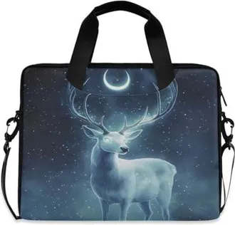 Alaza Sac pour ordinateur portable de 16 &agrave; 15,6 pouces, motif loups et toiles daraign&eacute;e, sac pour ordinateur portable, sac &agrave; bandouli&egrave;re pour femme, homme, 