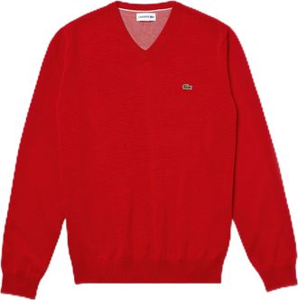 Lacoste Herren Ah4087 Pullover, Rot (Rouge/Farine-Rouge Azc), Medium (Herstellergröße: 4)
