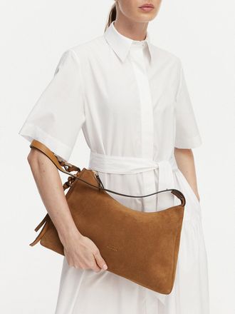 Tommy Hilfiger Handtasche Tommy Hilfiger Th Statement Shoulder Bag Suede AW0AW18824 Braun