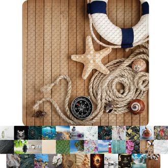 Sanilo Badematte 53 x 53 cm, rutschfeste Duschmatte für Dusche und Badewanne, Antirutschmatte maschinenwaschbar und schimmelresistent (Maritime)