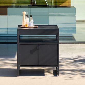 Sweeek Cuisine ext&eacute;rieure acier 2 portes L80cm noir - Kea
