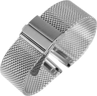 Generic 18mm/20mm/22mm Uhrenarmband Mesh Edelstahlarmband Faltschließe Uhren Ersatzarmband
