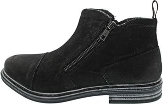 Bugatti Boots en cuir noires avec semelle &agrave; talon plat et zip lat&eacute;raux - Taille numeric_42