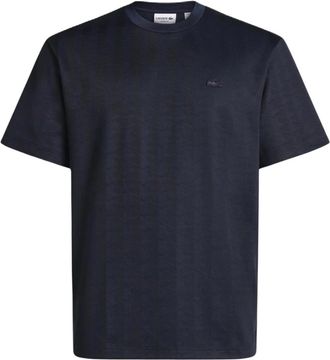 Lacoste Monogram Jacquard T-Shirt - - Tops - Herren - Blau - L
