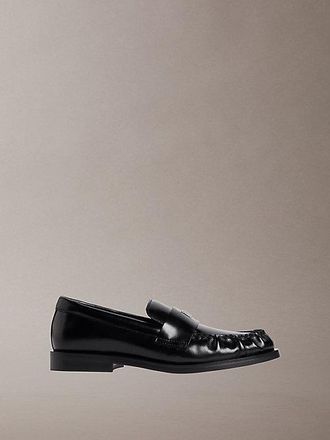 Calvin Klein Moses - Penny Loafers Aus Leder Mit Plissiertem Zehenbereich - Triple Black - Damen - EU 36