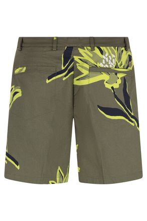 HUGO BOSS Mens Bermuda Shorts Cotton Green Elastane