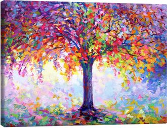 Posterlounge Baum des Gl&uuml;cks Leinwandbild von Leon Devenice 90 x 70 cm Bunt Wandbilder Wanddeko