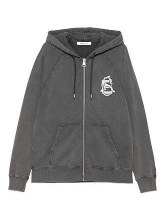 Études Studio Kapuzenjacke mit Logo-Print - Grau