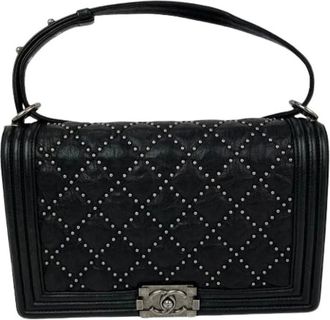 Chanel Pre-owned Sac Seau Boy &agrave; Clous Moyen - Femme - Pre-owned - Noir - Taille: ONE Size