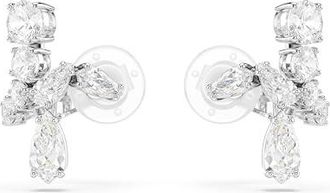 Swarovski Boucles doreilles clip Matrix, Tailles variées, Blanches, Métal rhodié