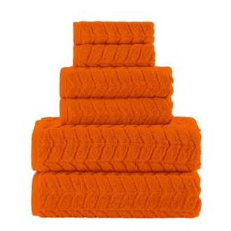 Elegant Comfort Luxuri&ouml;ses 6-teiliges Handtuch-Set aus 100% t&uuml;rkischer Baumwolle, Jacquard, geflochten, strukturiert, Premium-Hotelqualit&auml;t, weich und saugf&auml;hig, inkl