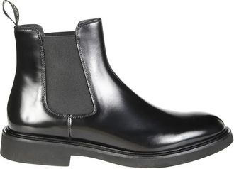 Doucal's Stiefel - Polished Leather Ankle Boots With Elastic Side Pan - Gr. 40 (EU) - in Schwarz - für Damen