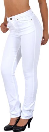 ESRA Damen Hose Straight Leg Hose High-Waist Damen Regular Stretch Stoffhose Business-Hose bis Übergröße Große Größe T101
