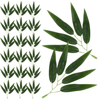 Cabilock 30stücke Teiliges Künstliche Bambusblätter Lebensechte Grüne Deko- Langlebige Fake Leaves Mit Klaren Adern Pflegeleicht Für Tischdeko Blumenarrangemen