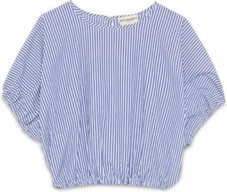 Roy Rogers Femme, Blouses et Chemises, Bleu, Taille: 40 FR Blouse en popeline de coton