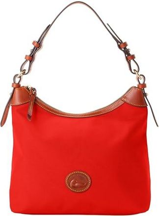 Dooney & Bourke Womens Large Erica Shoulder Bag in Nylon, with Adjustable and Detachable Shoulder Strap, Red