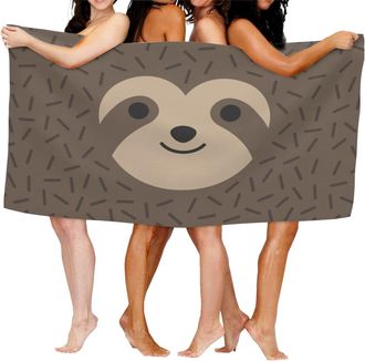 Generic Faultier Strandtuch Groß 90x180, 3D Faultier Badetuch Mikrofaser Handtücher, Strandhandtuch SchnellTrocknend Badehandtuch, Saunatuch, Handtuch, Damen,