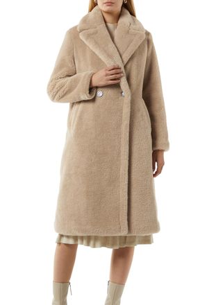 Comma Mantel aus Teddy-Pl&uuml;sch