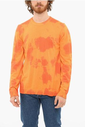 Woolrich Long-Sleeve Crewneck T-Shirt WAVE With Tie-Dye Print size Xxl