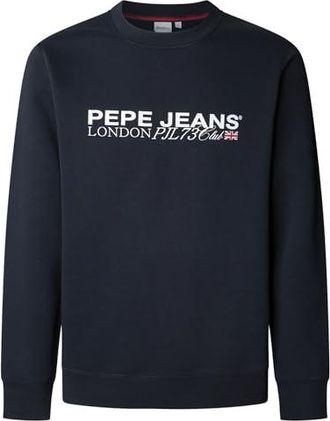Pepe Jeans London Matthew Crew Maillot de survêtement, Bleu (Dulwich Blue), L Homme