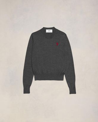 Ami Pull Col Rond Ami de Coeur Rouge Gris - XL - Femme