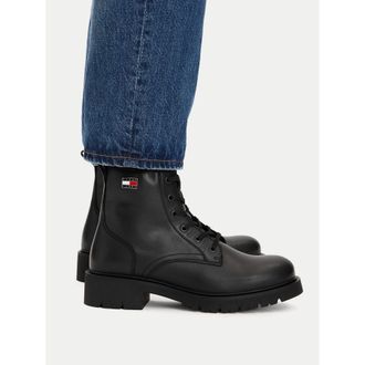 Tommy Jeans Schn&uuml;rstiefeletten Tommy Jeans Tjw Cleated Lace Up Boots EN0EN03104 Schwarz