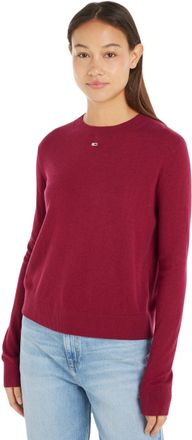 Tommy Jeans Damen Sweatshirt Crew Neck ohne Kapuze, Rot (Valley Purple Melange), XXS