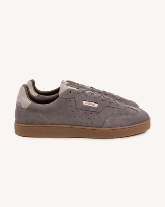 Faguo Baskets cuir su&egrave;de taupe clair